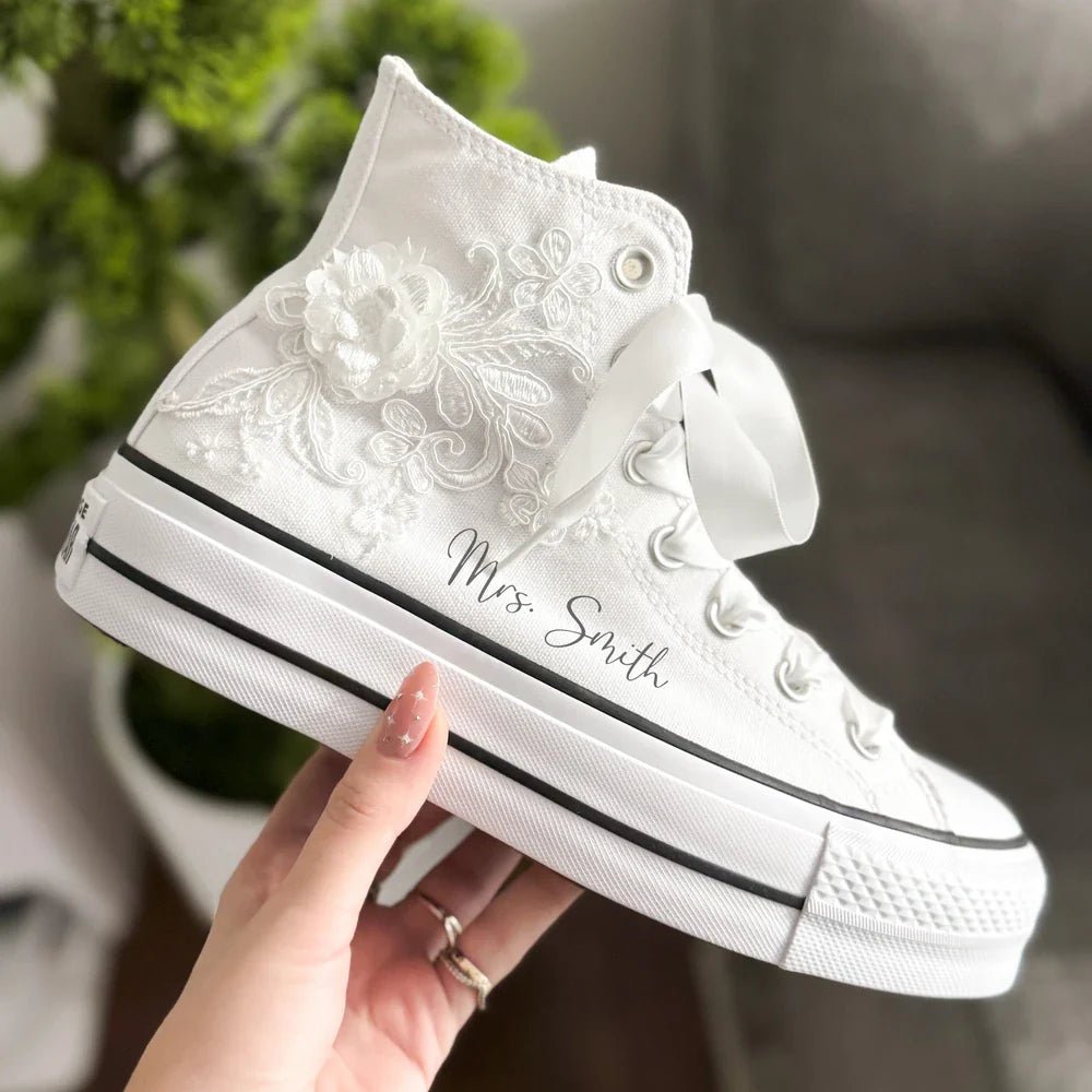 Custom Converse Wedding Sneakers – Personalized by Hand – Joy's Customs